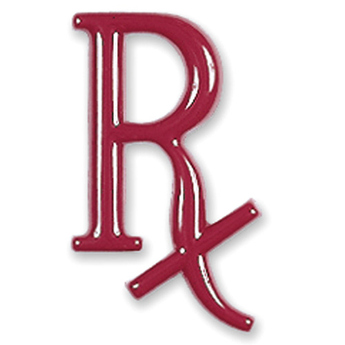 Rx Rounded Face Plastic Sign Symbol | All Sizes & Colors | BL0923