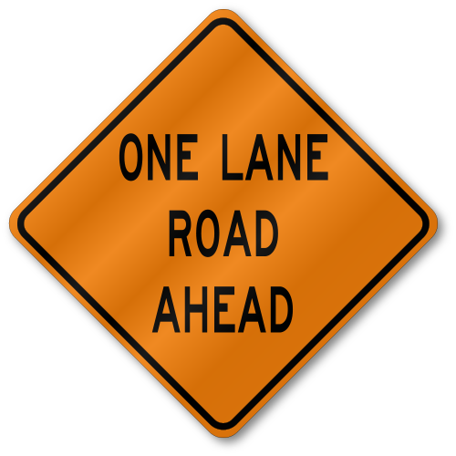 One Lane Road Ahead, Roll Up Mesh Traffic Sign, Corner Pockets ...