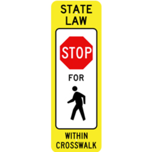 12 x 36 Pedestrian Crosswalk Stop Signs, Outdoor Reflective | TR07R16A