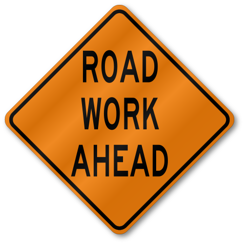 Road Work Ahead Roll Up Mesh Sign