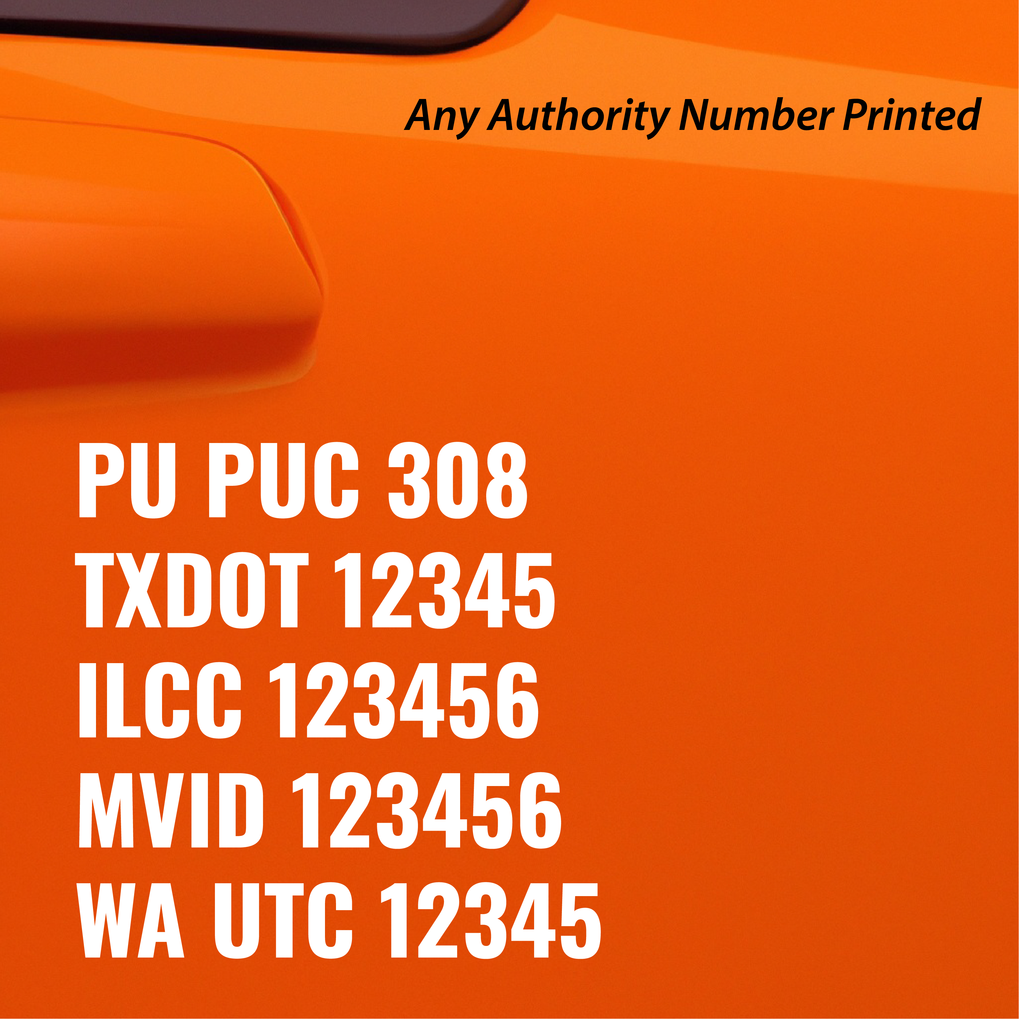 State DOT Registration Numbers For Carriers & Contractors | VL0707
