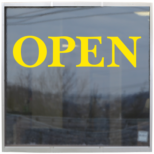 Open Sign Window Lettering | Custom One Day | VL0503