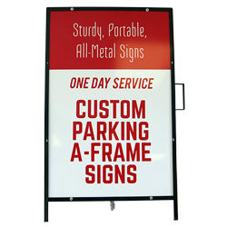 Custom A-Frame Sign, 24 x 36 inch, Two Sided Metal Frame | SD16102