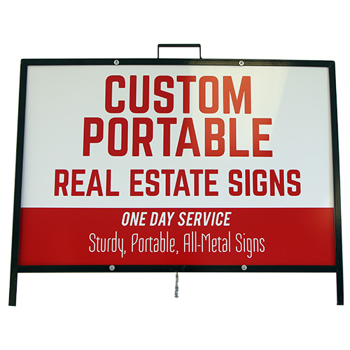 Custom Portable Real Estate Sign, 36 x 24 inch, Two Sided Metal Frame