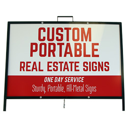 Custom Portable Real Estate Sign, 36 x 24 inch, Two Sided Metal Frame ...
