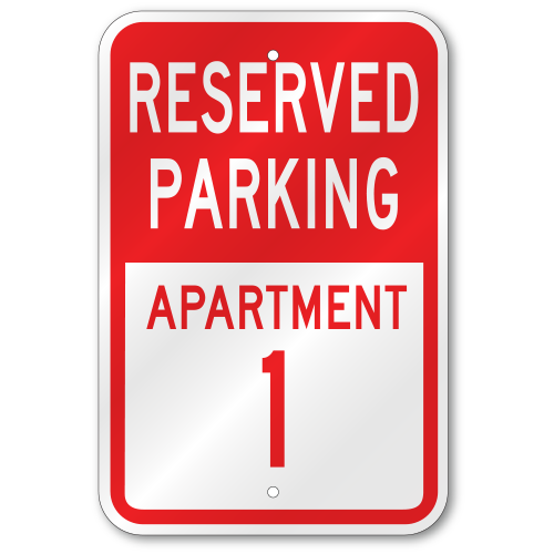 Apartment Parking Sign | 3M Reflective Outdoor Quality