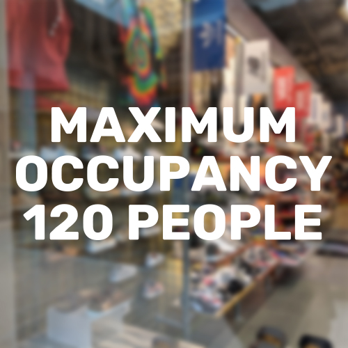 Maximum Occupancy Window Decal | One Day