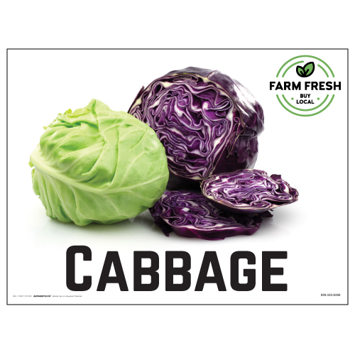 Cabbage Produce Yard Signs | Visible Double Sided | CS4011