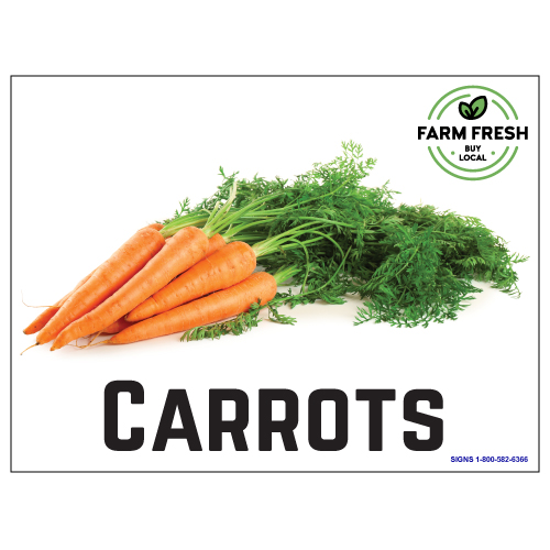 Carrots Produce Yard Signs | Visible Double Sided | CS4012