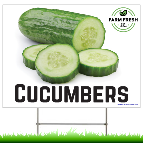 Cucumbers Produce Yard Signs | Visible Double Sided | CS4018