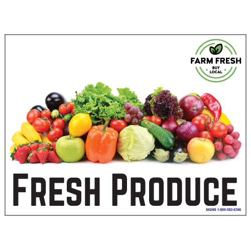 Fresh Produce Yard Signs | Visible Double Sided | CS4024