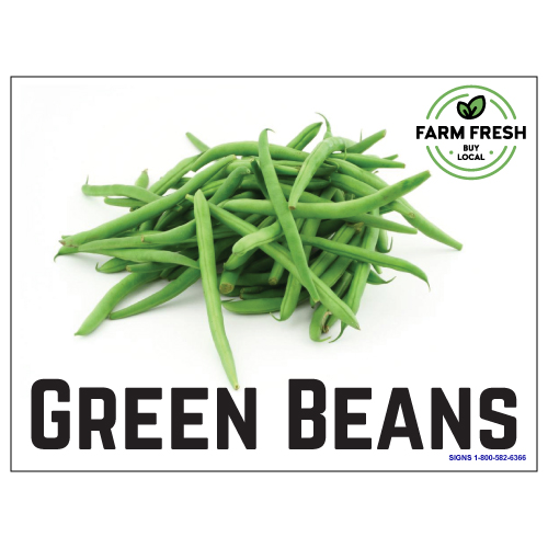 Green Beans Produce Yard Signs | Visible Double Sided | CS4065