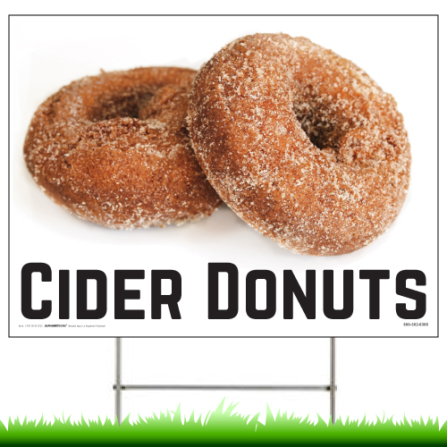 Cider Donuts For Sale Yard Signs | Visible Double Sided | CS4105