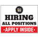 Now Hiring Yard Signs | Visible Double Sided