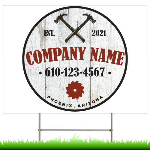 Contractor Yard Signs Round Design | Visible Double Sided | CS4127