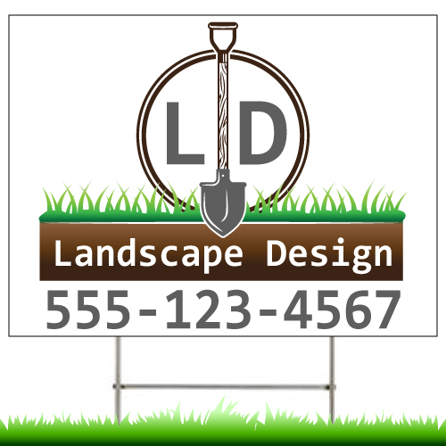 Landscaping Yard Signs Initials Design | Visible Double Sided | CS4113