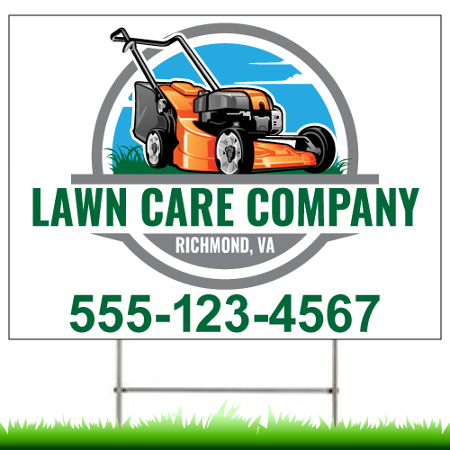 Landscaping Yard Signs Round Design | Visible Double Sided | CS4116