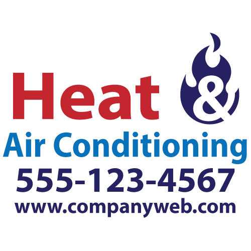 Heating Air Conditioning Truck Door Decal | Custom Ampersand Design