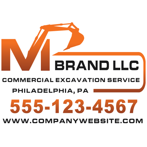 Excavating Yard Signs Initials Design | Visible Double Sided