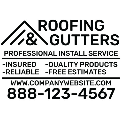 Roofing Yard Signs Ampersand Design | Visible Double Sided | CS4165