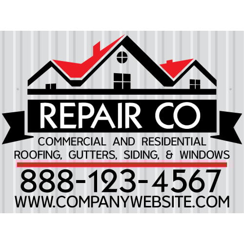 Roofing Yard Signs Banner Design | Visible Double Sided | CS4166