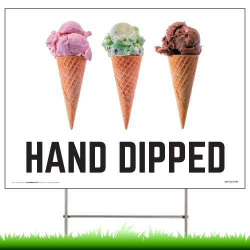 Hand Dipped Ice Cream Yard Signs | Visible Double Sided | CS4304