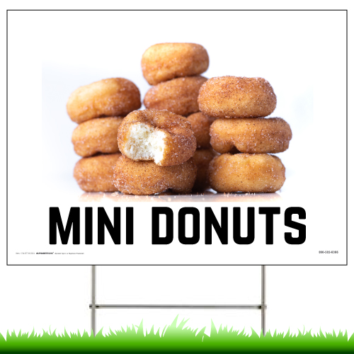 Mini Donuts Yard Signs | Visible Double Sided | CS4257
