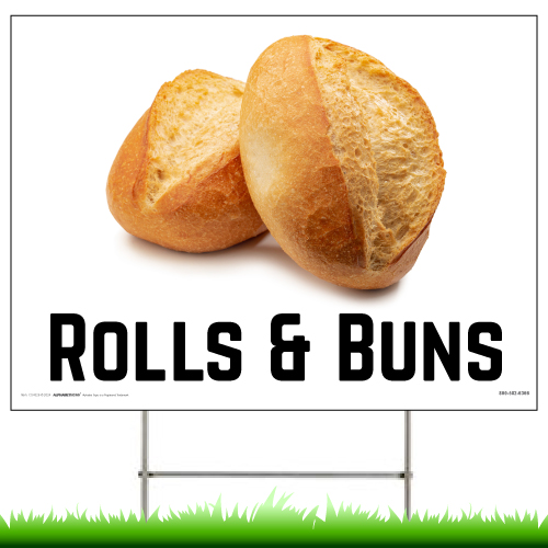 Rolls & Buns Yard Signs | Visible Double Sided | CS4326
