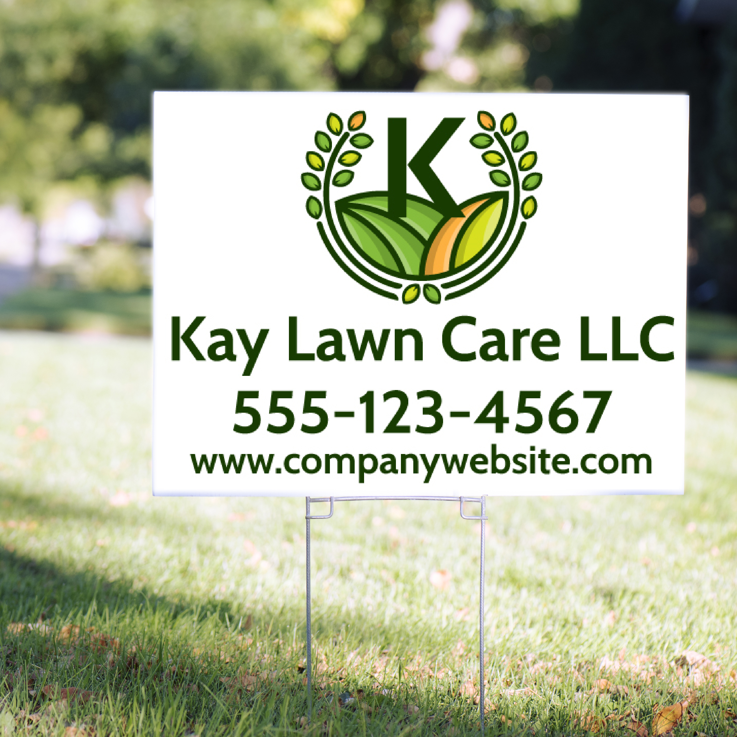 Landscaping Yard Signs Initials Design