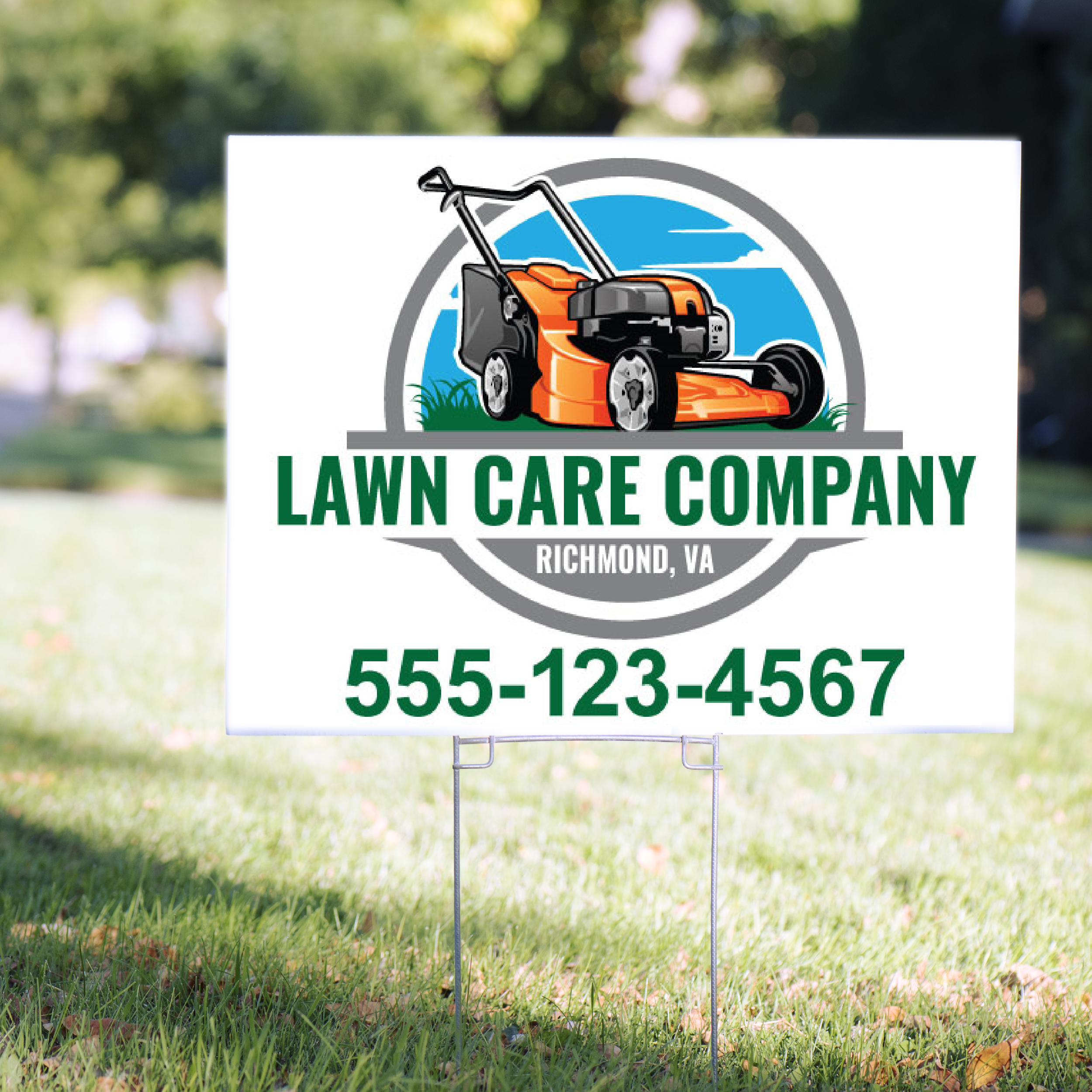 Landscaping Yard Signs Round Design