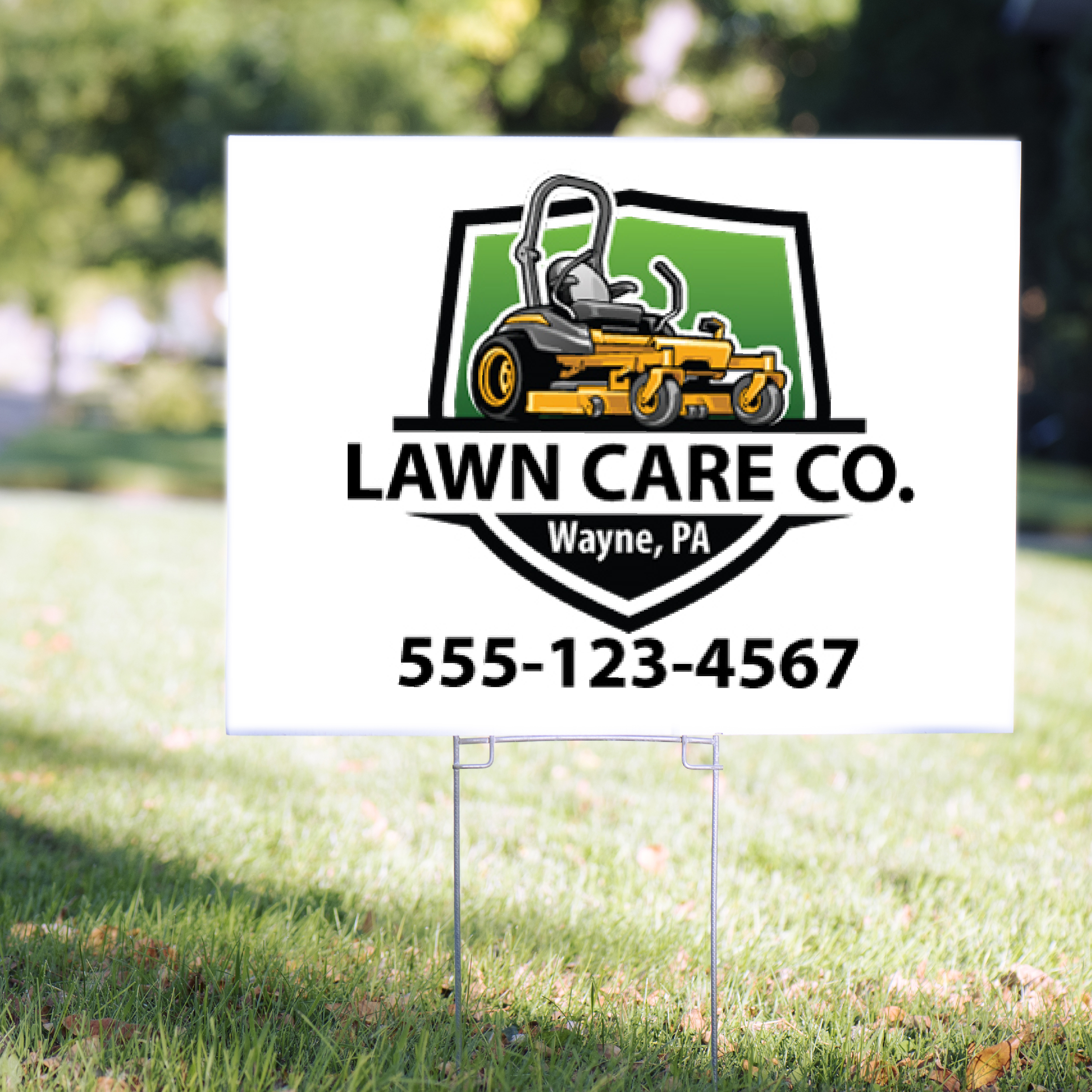 Landscaping Yard Signs Shield Design