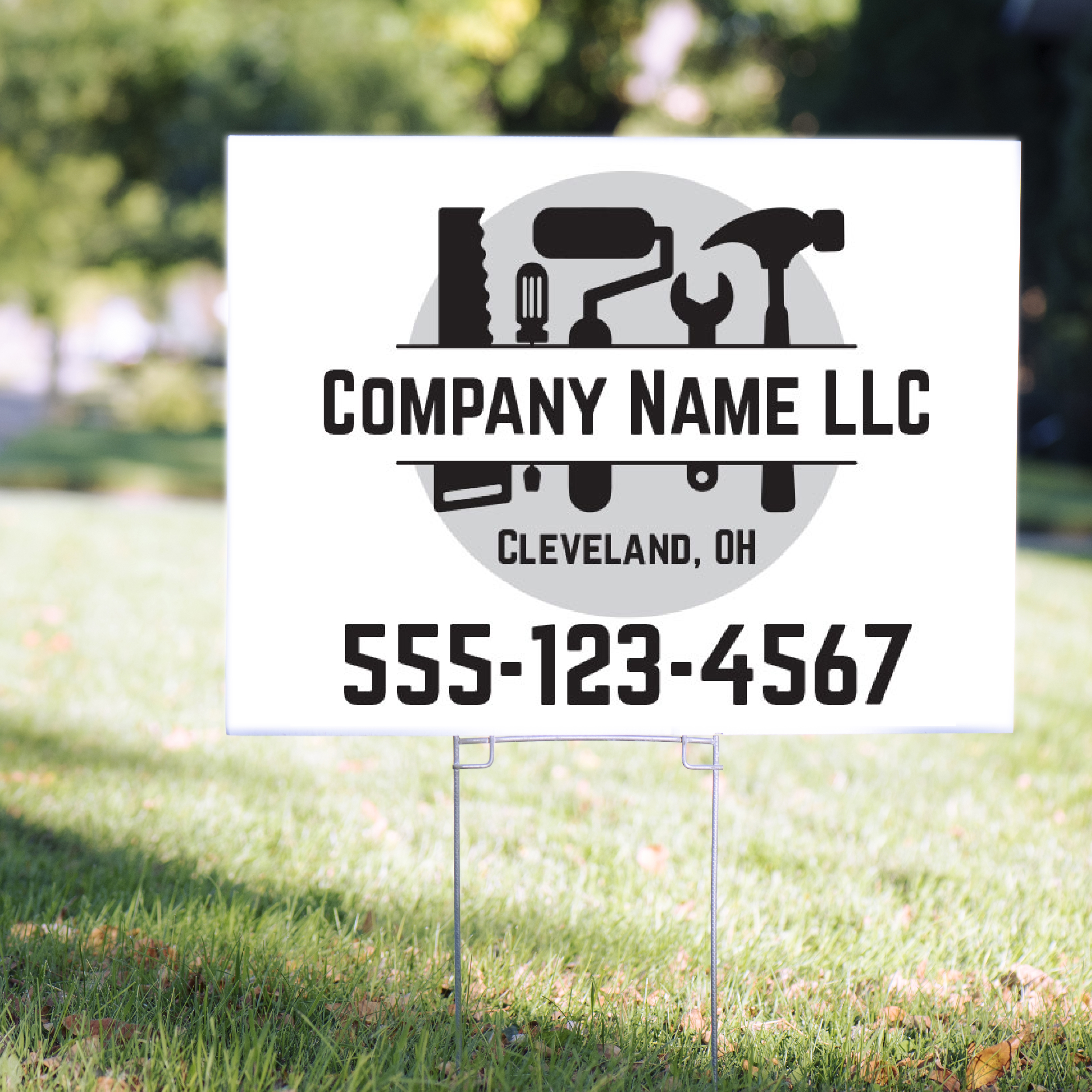 Contractor Yard Signs Round Design