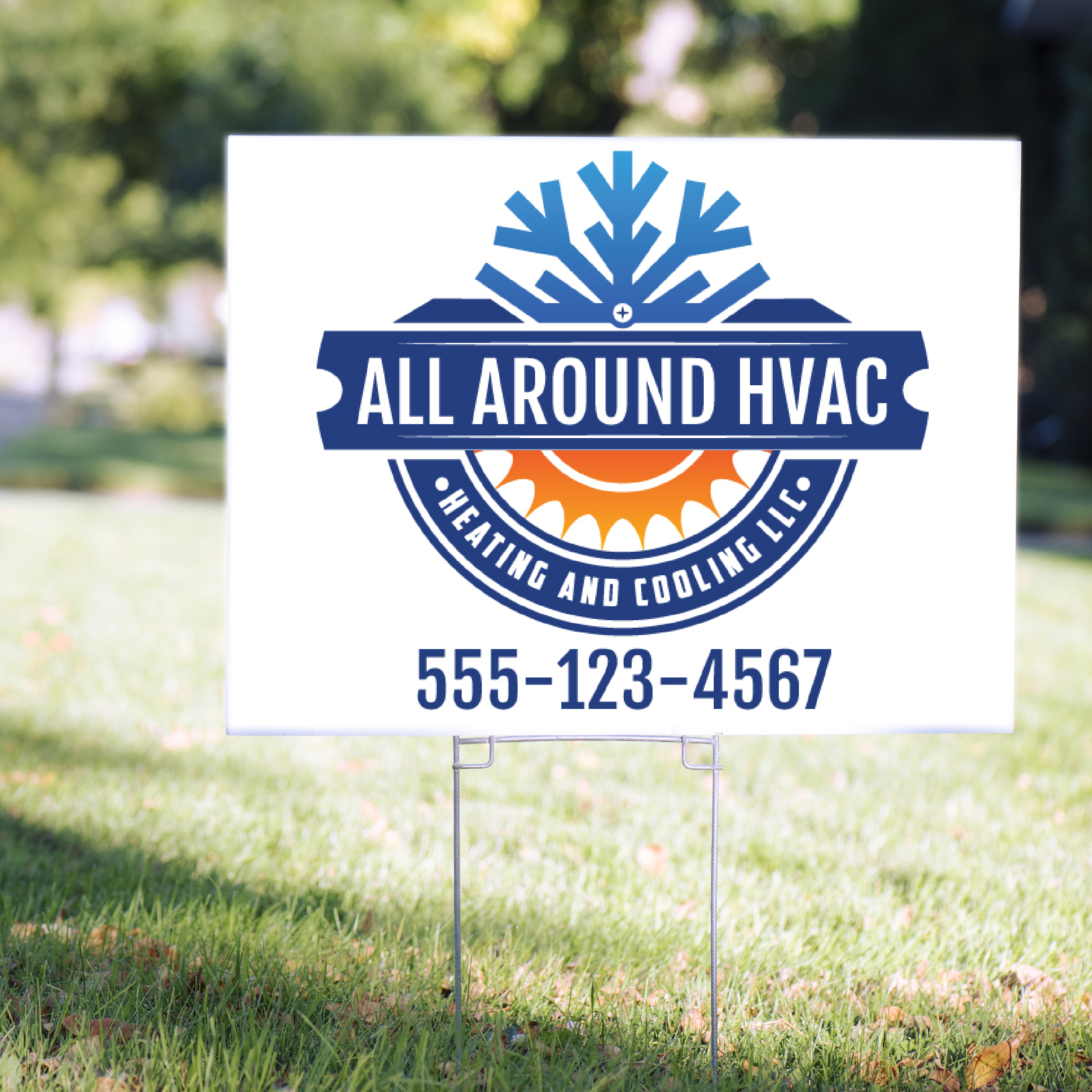 Heating Air Conditioning Yard Signs Banner Design