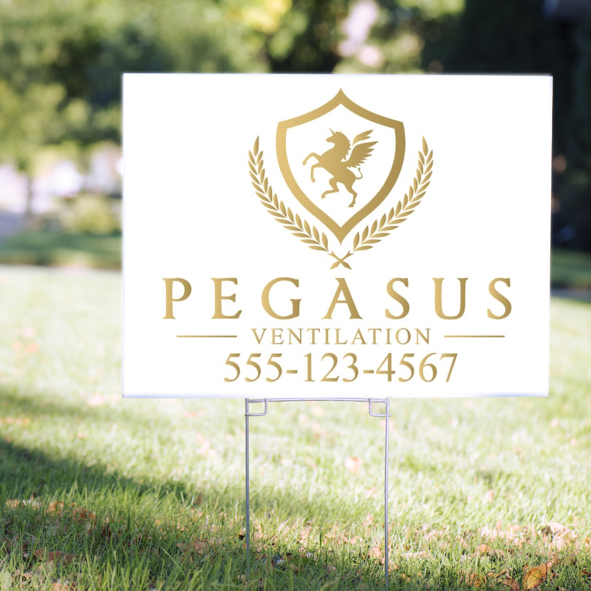 Heating Air Conditioning Yard Signs Heraldry Design