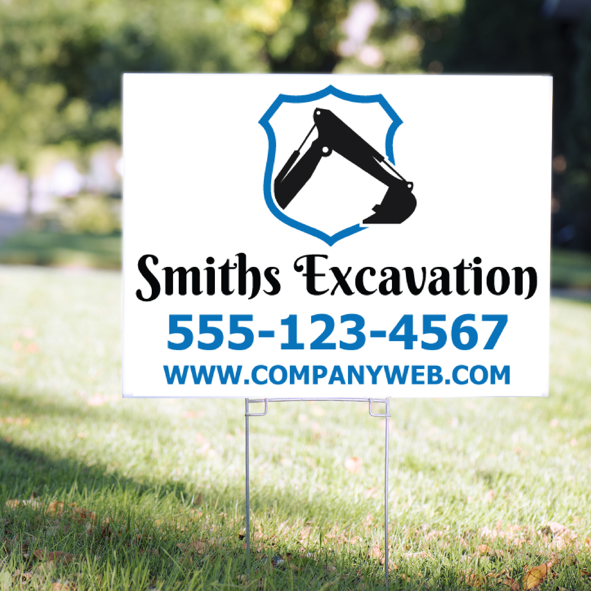 Excavating Yard Signs Heraldry Design