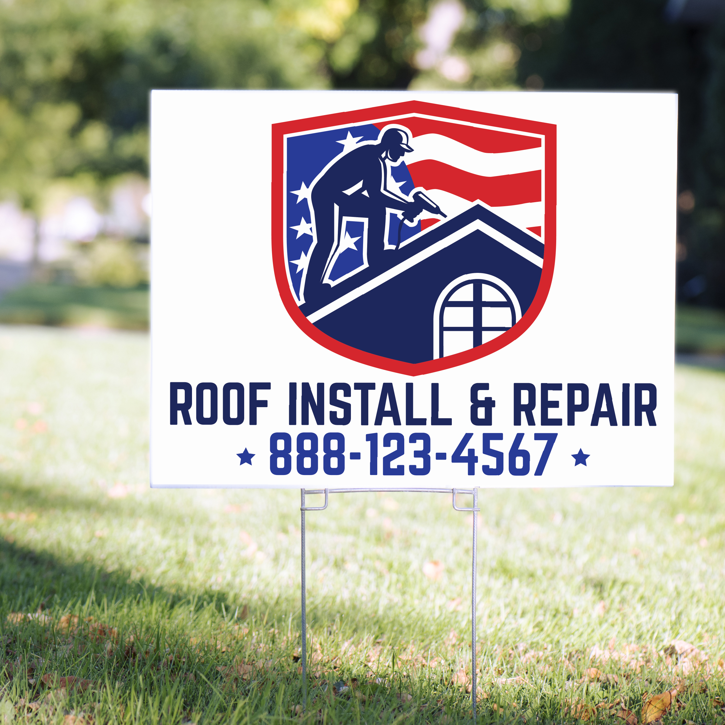 Roofing Yard Signs Americana Design