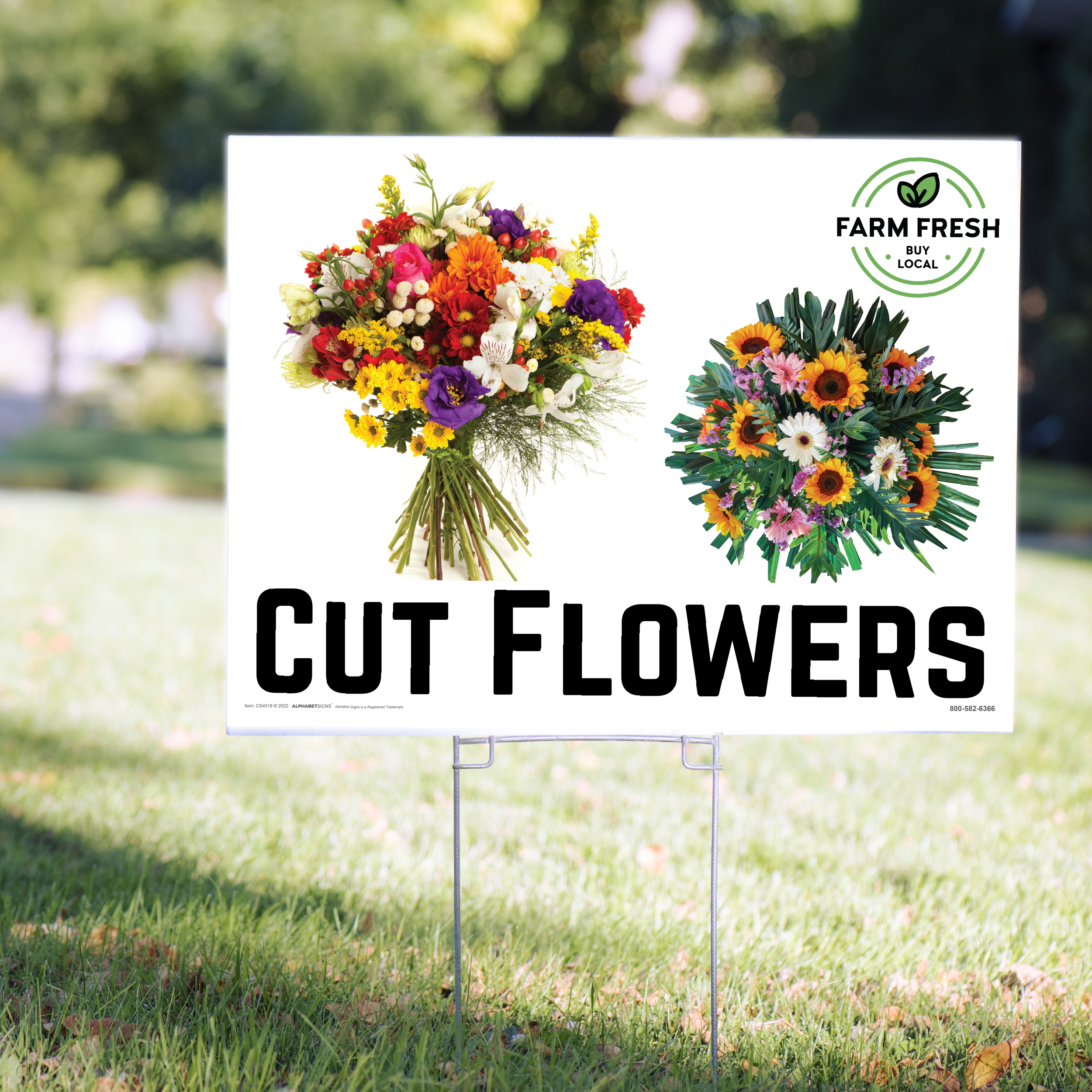 Cut Flowers Yard Signs