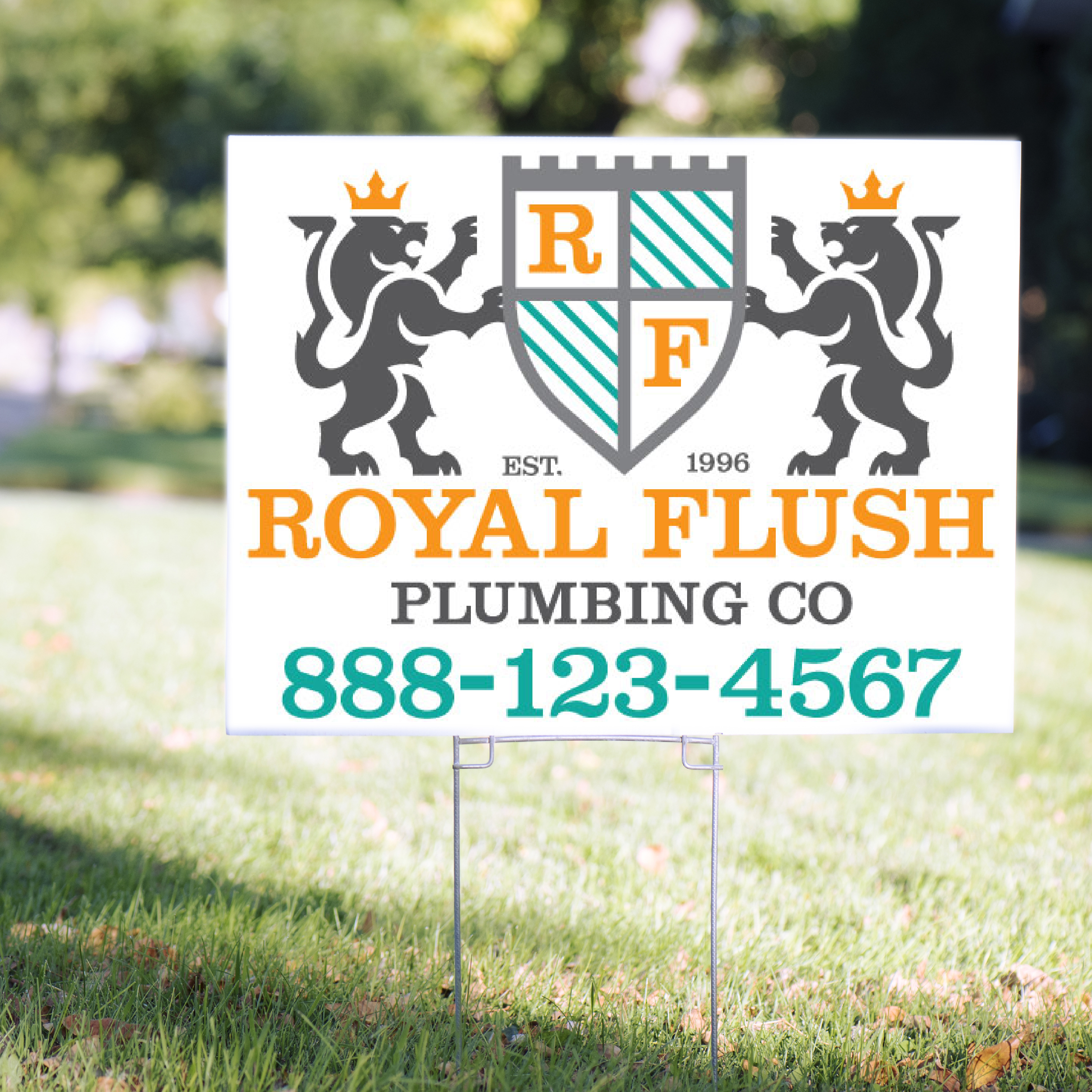 Plumbing Yard Signs Heraldry Design