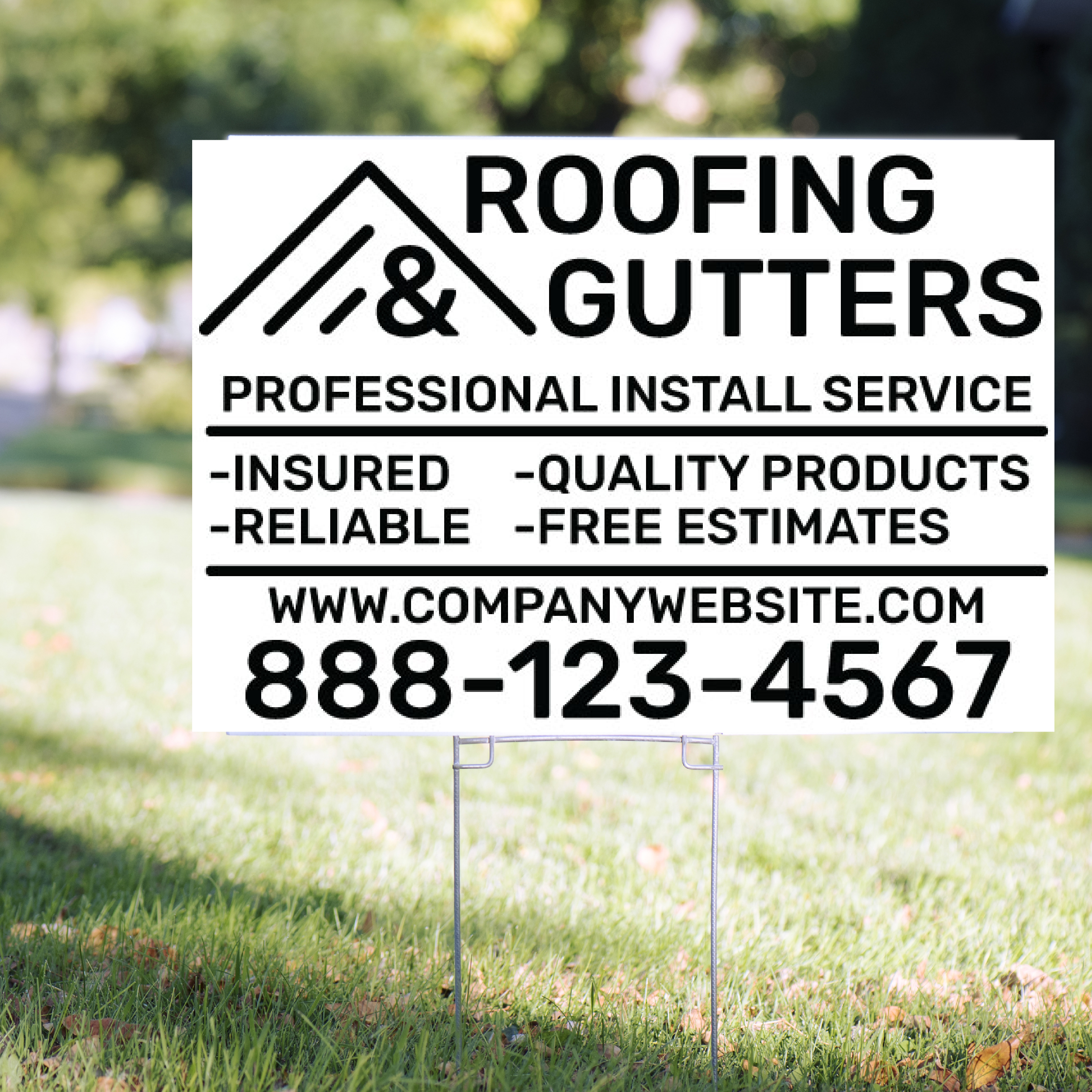 Roofing Yard Signs Ampersand Design