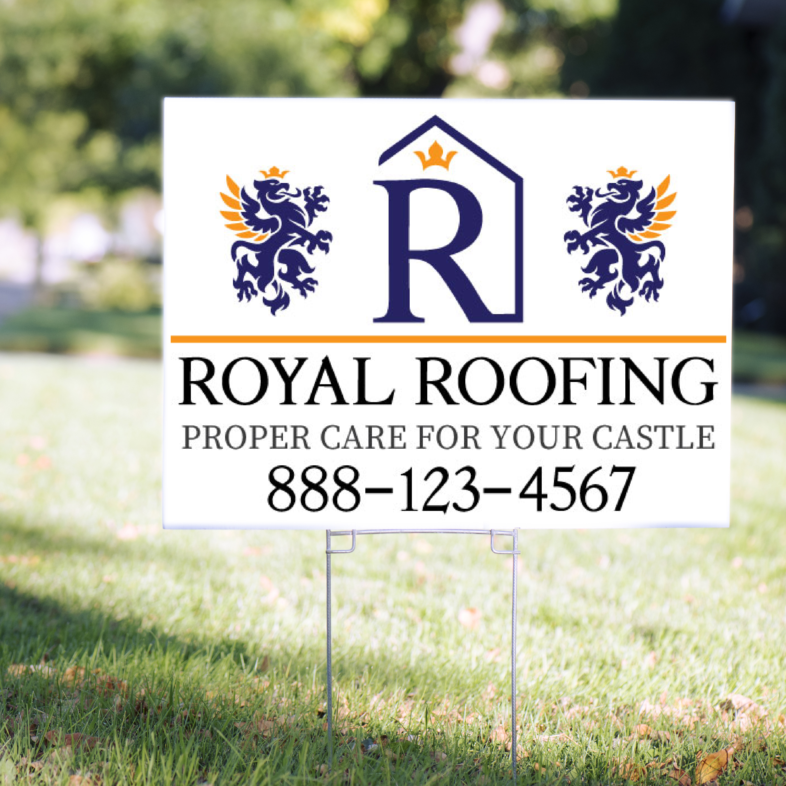 Roofing Yard Signs Heraldry Design