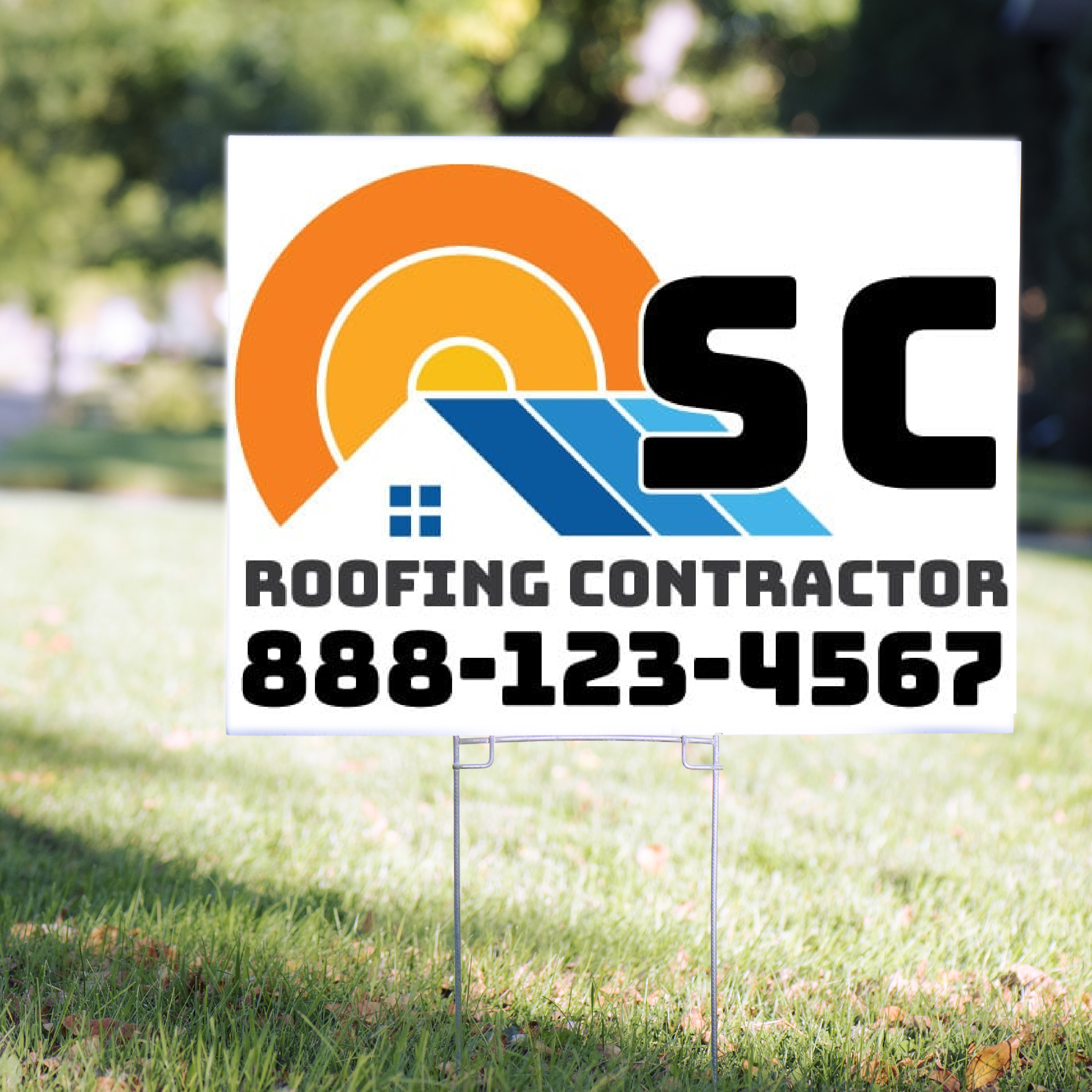 Roofing Yard Signs Initials Design