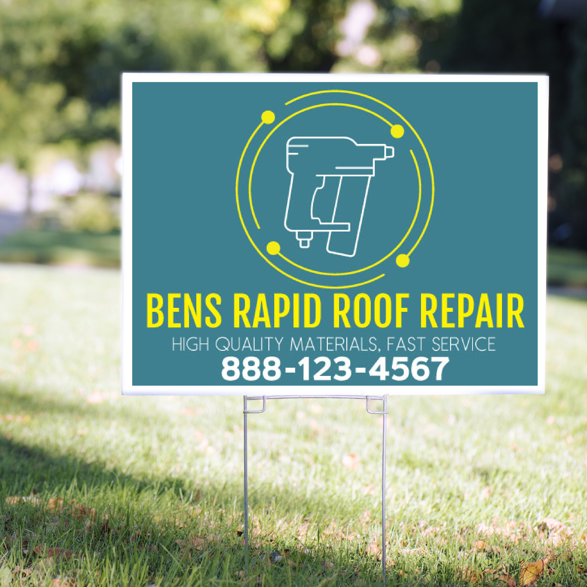Roofing Yard Signs Round Design