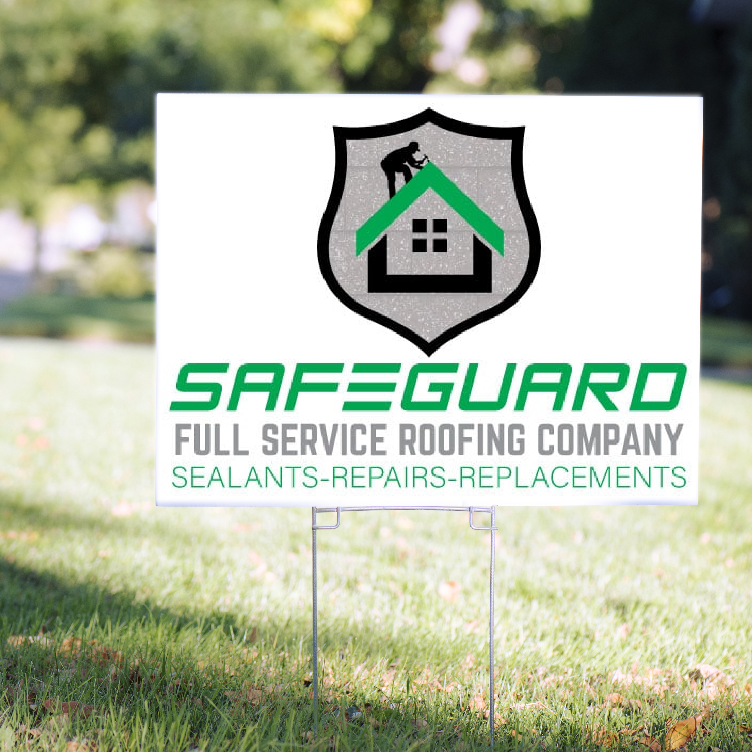 Roofing Yard Signs Shield Design