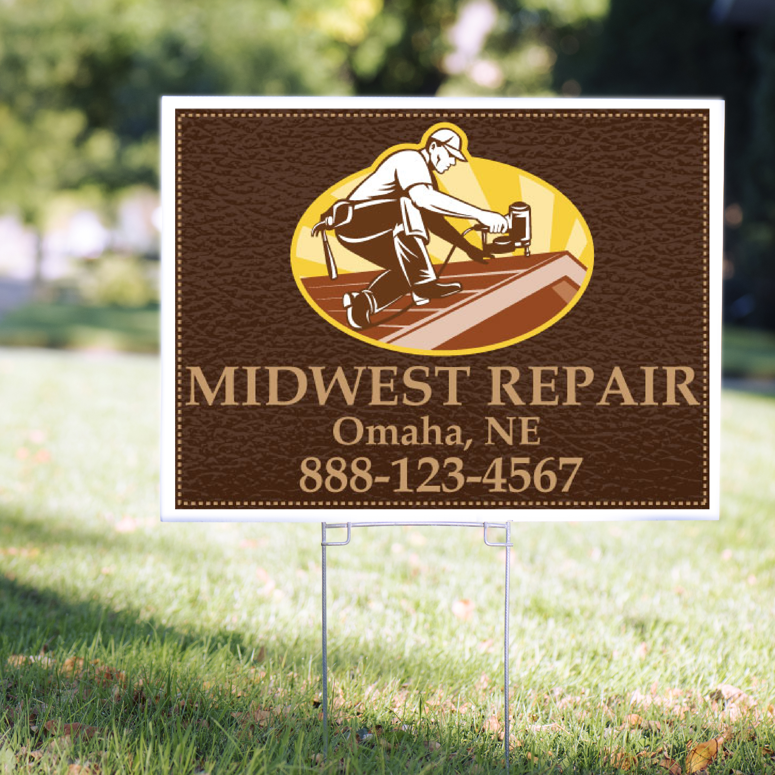 Roofing Yard Signs Western Design