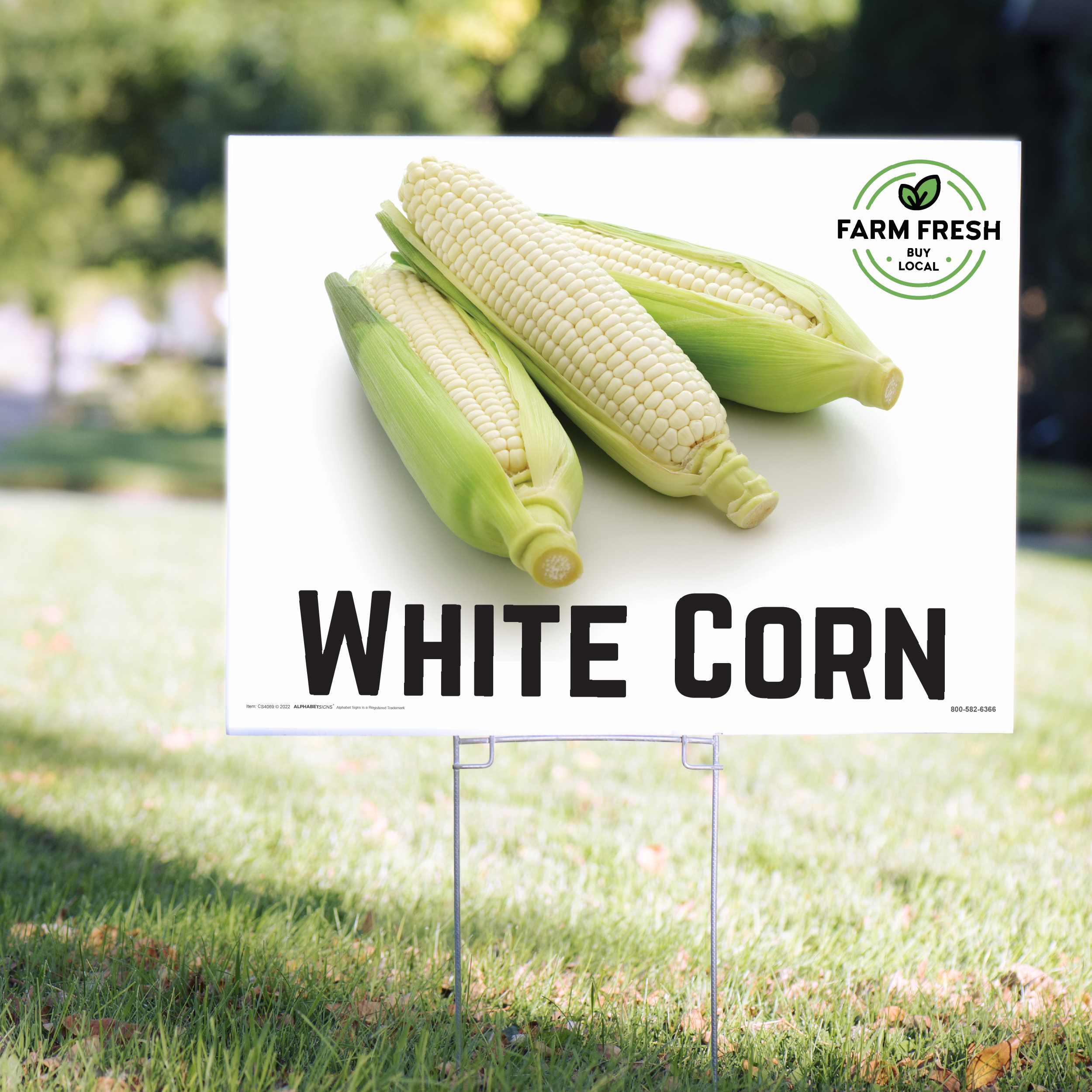 White Corn Yard Signs